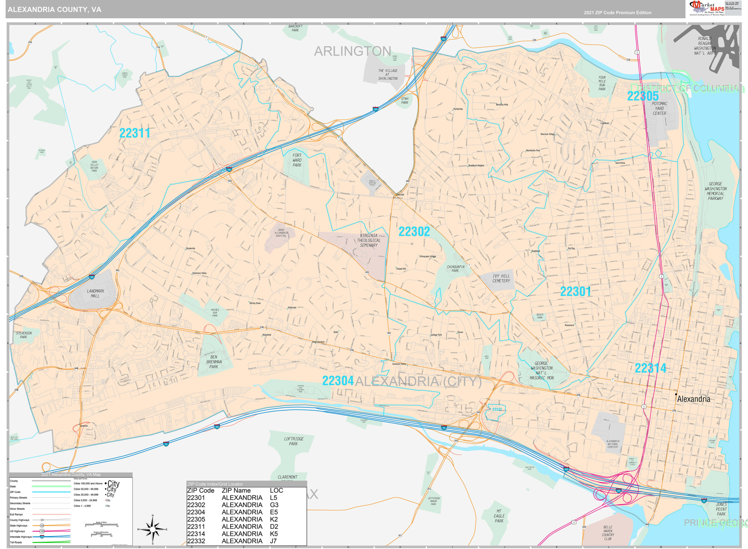 Virginia Alexandria Map Virginia Map