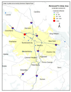 Fire Knocked Out Power To Thousands In Short Pump | Virginia Map