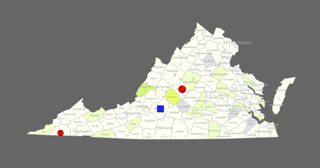 Interactive Map Of Virginia Clickable Counties Cities | Virginia Map