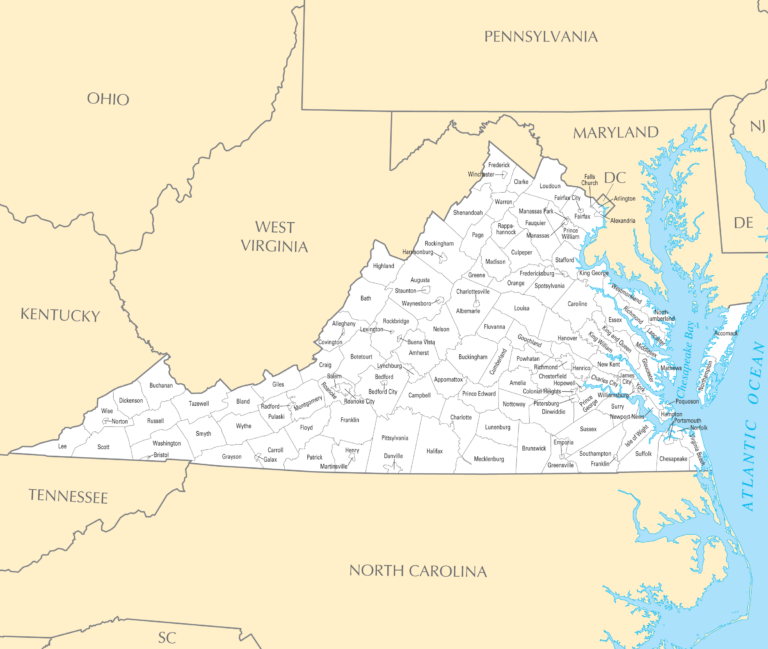 Virginia County Map Mapsof | Virginia Map